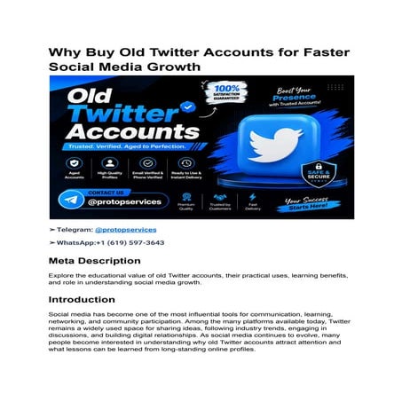 Why Buying Old Twitter Accounts Accelerates Social Media Growth and ...