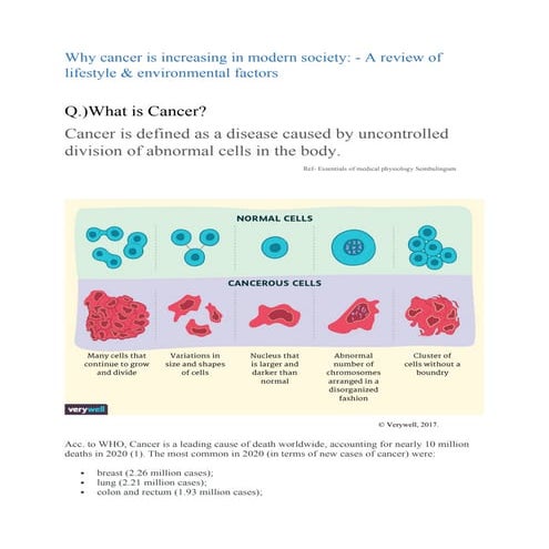 Why cancer is increasing in modern society.docx