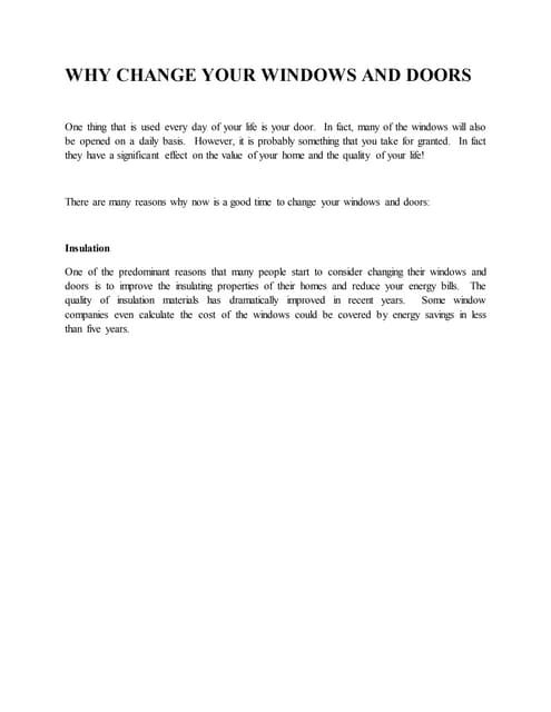 Replacement windows | PPT