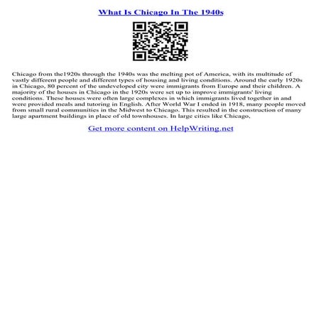 Why Chicago Essay | PDF