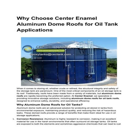 Why Choose Center Enamel Aluminum Dome Roofs for Oil Tank Applications.docx