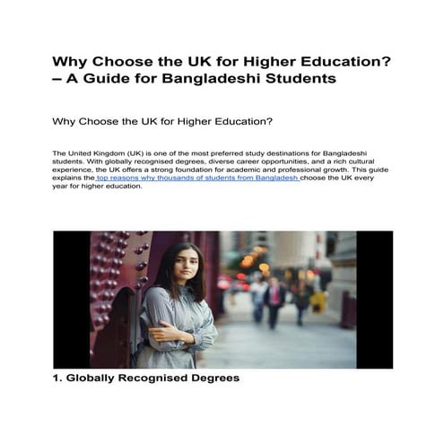 Why Choose the UK for Higher Education | Ahz | PDF