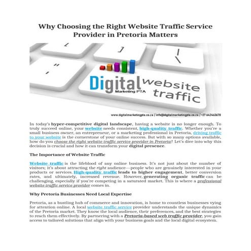 Why Choosing the Right Website Traffic Service Provider in Pretoria ...