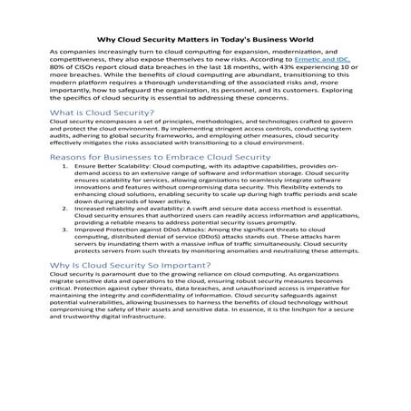 What Is Cloud Security? | Cloud Security Fundamentals | Cloud Computing ...
