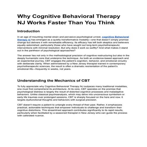 Why Cognitive Behavioral Therapy NJ Works Faster Than You Think.pdf