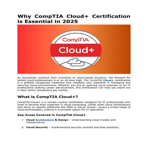 Why CompTIA Cloud+ Certification is Essential in 2025.docx