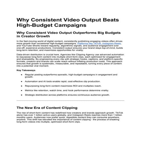 Why Consistent Video Output Beats High-Budget Campaigns.docx