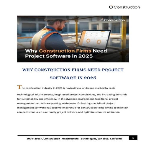 Why Construction Firms Need Project Software In 2025 Pdf