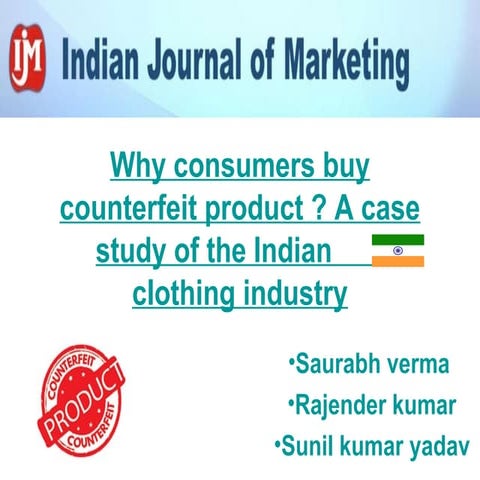 Why consumers buy counterfeit product | PPT