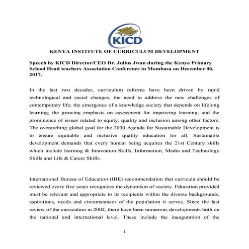 Why curriculum reforms are being conducted in Kenyan education sector ...
