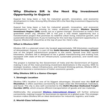 Why Dholera SIR is the Next Big Investment Opportunity in Gujarat.pdf