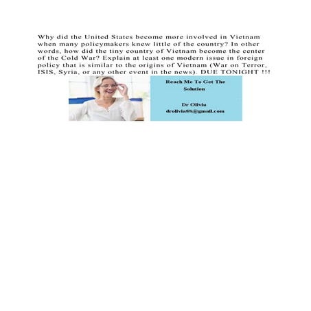 Why did the United States become more involved in Vietnam when many .docx
