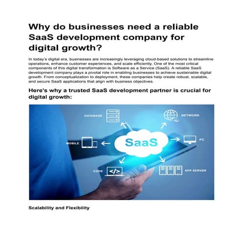 Why do businesses need a reliable SaaS development company for digital growth_.pdf