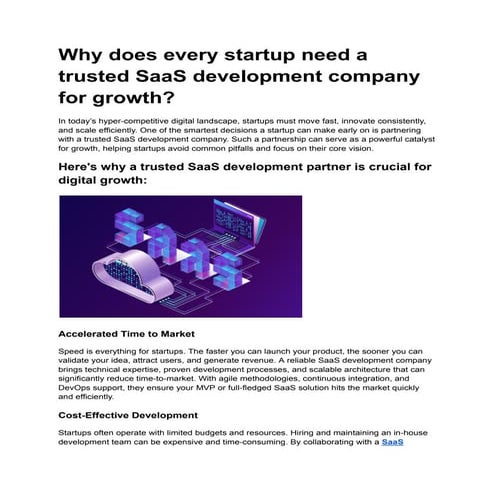 Why does every startup need a trusted SaaS development company for growth?.pdf
