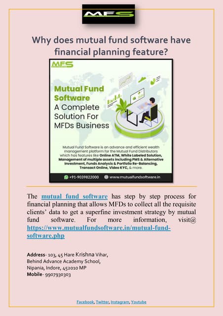 How mutual fund software for IFA enables MFs research.pdf