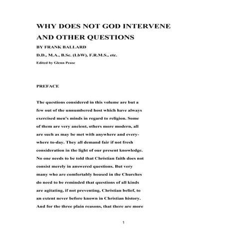 Why does not god intervene | PDF | Christianity | Religion & Spirituality