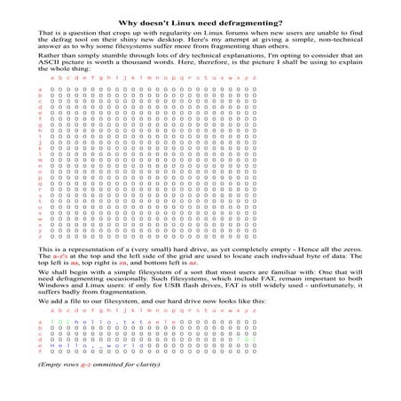 Why doesn't linux need defragmenting, Linux Defragmentation, Defragment, Linux doesn't need ...