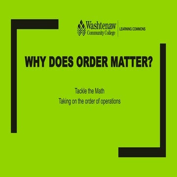 Why does order matter | PPT