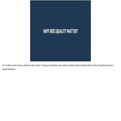 Why does quality matter? | PDF