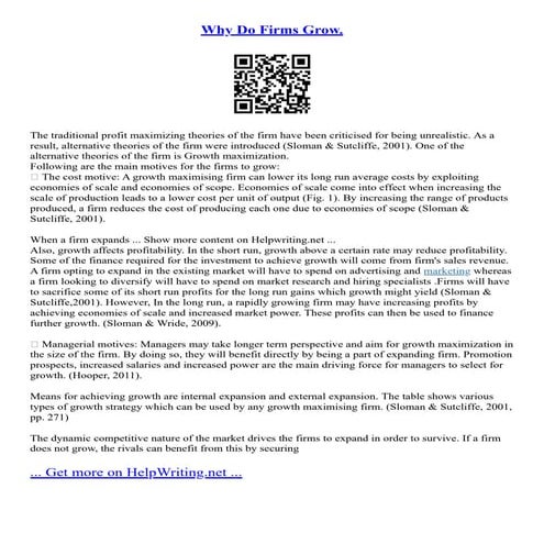 Why Do Firms Grow. | PDF