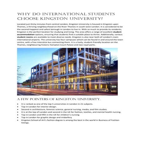 Why do international students choose Kingston University | PDF