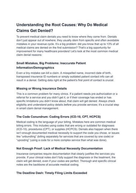 Tips to reduce denials rate claim rejections and increase practice ...