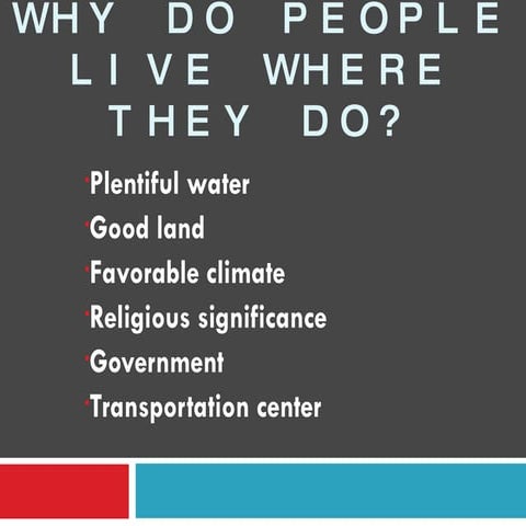 Why Do People Live Where They Do Reasons | PPT