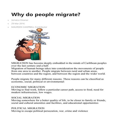 Why do people migrate? | PDF