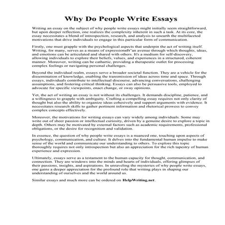 Cause and effect essay writing samples | PDF