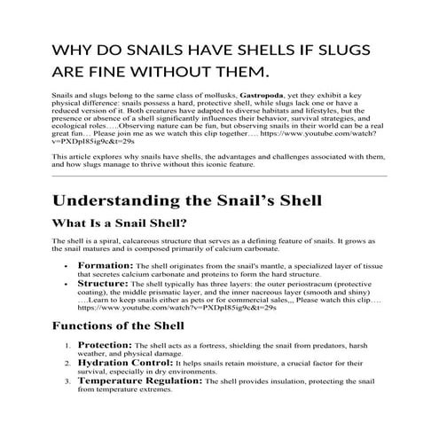 WHY DO SNAILS HAVE SHELLS IF SLUGS ARE FINE WITHOUT THEM..docx