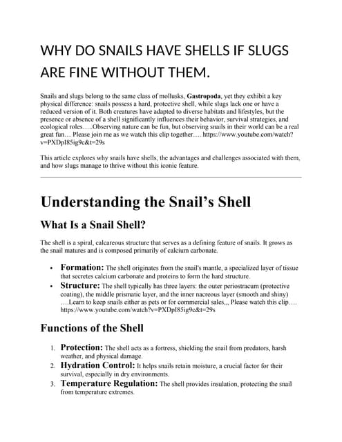 IS IT POSSIBLE FOR MOLLUSKS TO SURVIVE WITHOUT A SHELL..docx