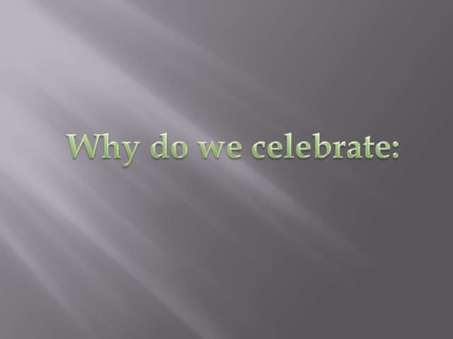Why We Celebrate | PPTX