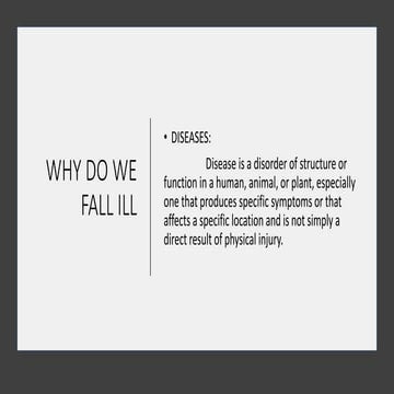 why do we fall ill | PPT