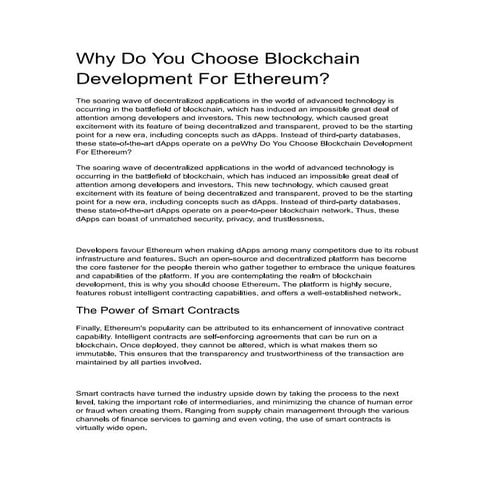 Why Do You Choose Blockchain Development For Ethereum.pdf