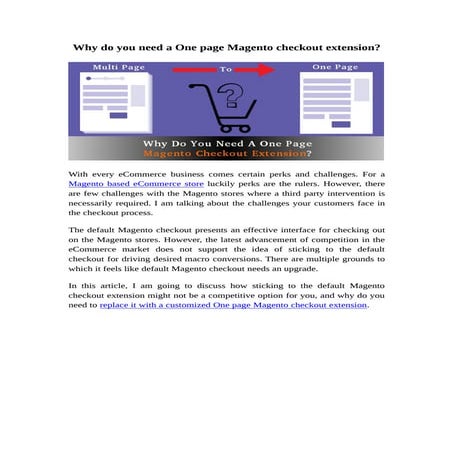 Why do you need a One page Magento Checkout Extension? | PDF