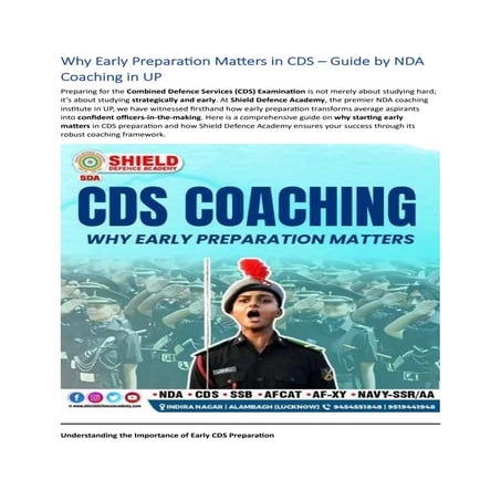 Why Early Preparation Matters in CDS Guide by NDA Coaching in UP.pdf