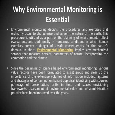 Why environmental monitoring is essential | PDF