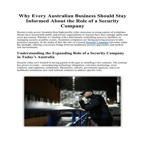 Why Every Australian Business Should Stay Informed About the Role of a ...
