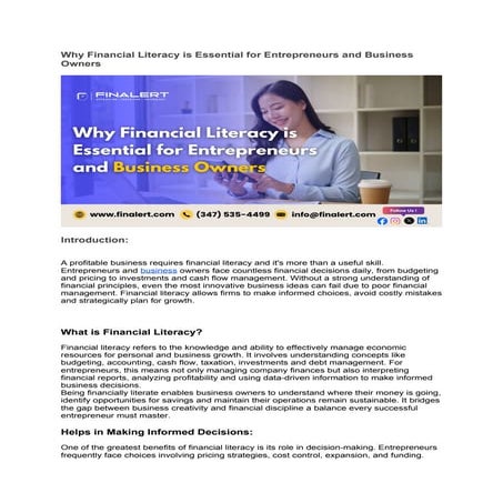 Why Financial Literacy is Essential for Entrepreneurs and Business ...