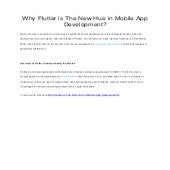 Why flutter is the new hue in mobile app development | PDF