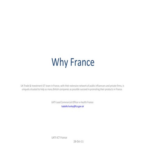 Why France Connected Health Challenges Paris 15 March 2012 | PPT