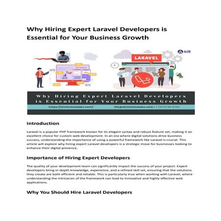 Why Hiring Expert Laravel Developers Is Essential For Your Business Growth Pdf