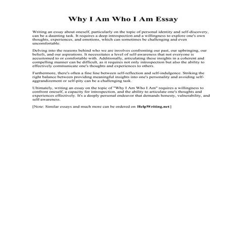 Why I Am Who I Am Essay.pdf
