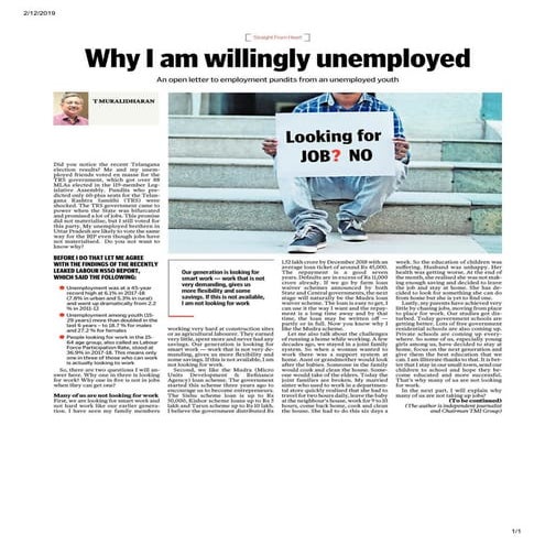 Why i am willingly unemployed | PDF