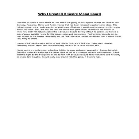 Why i created a genre mood board | PDF