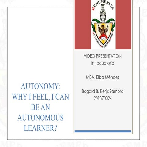 Why I feel, I can be an autonomous learner? | PPT