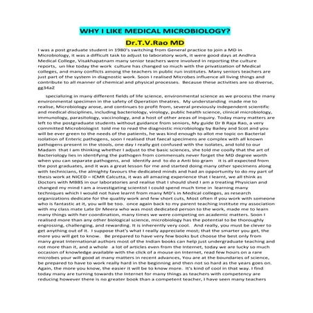 Why i like medical microbiology | PDF