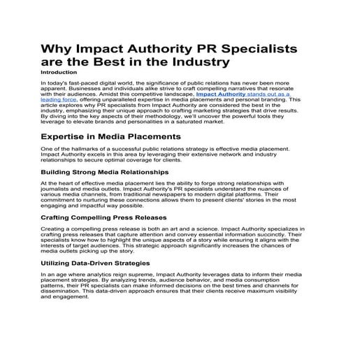 Why Impact Authority PR Specialists are the Best in the Industry.docx ...
