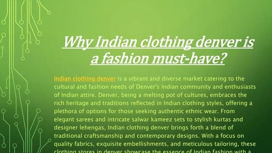 Embark on style journeys Indian clothing store denver guide.pptx