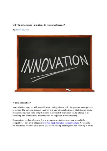 Innovation management presentation1 | PPT